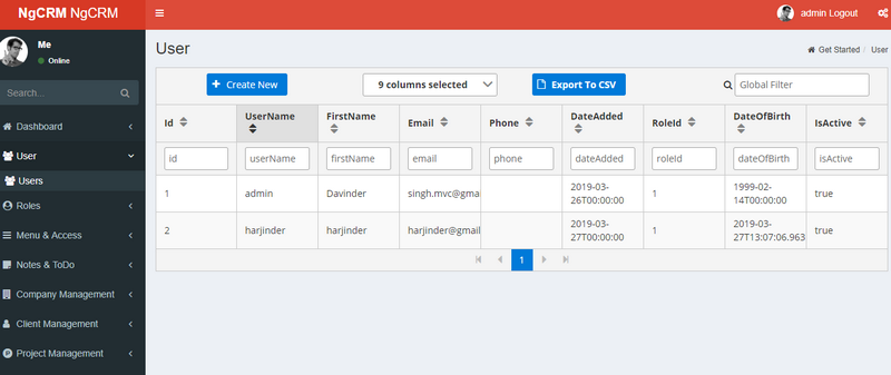 NgCRM Angular 7 CRM SinglePage Boilerplate Application | .net core api ... NgCRM Angular 7 CRM SinglePage Boilerplate Application | .net core api ...